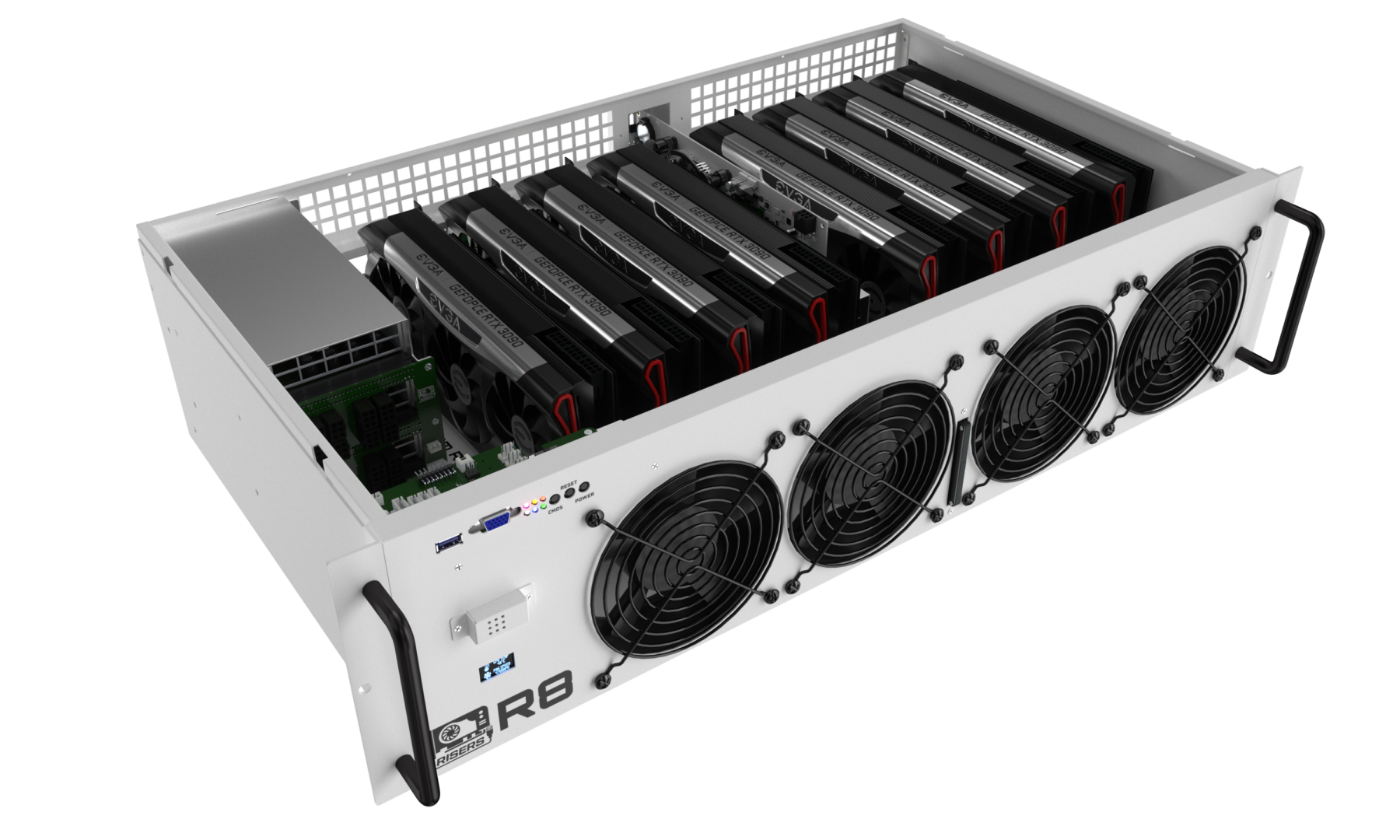 GPURisers R8 - 8 GPU Smart Mining Rig - GPURisers.com