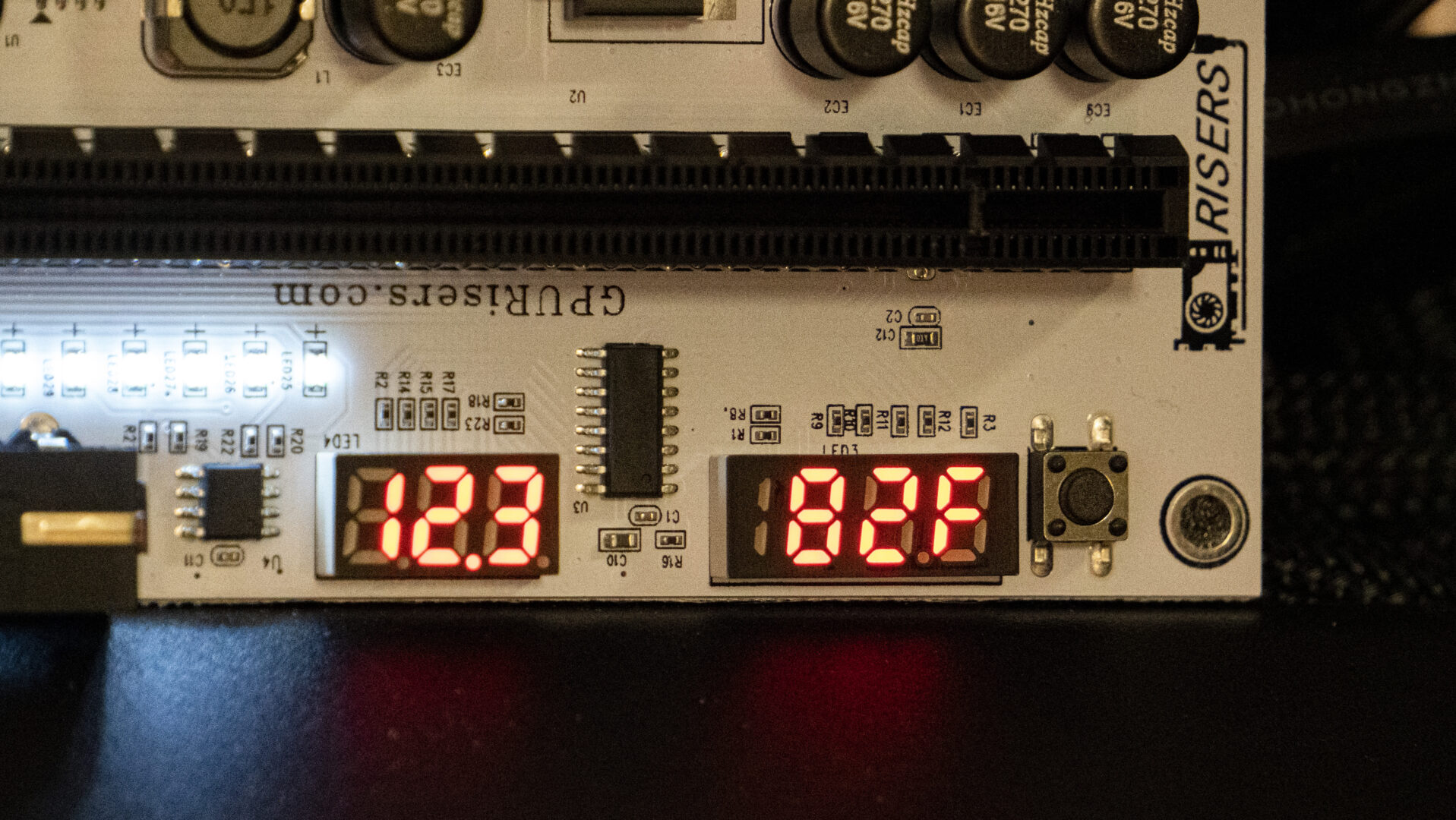 12 Capacitor GPU Risers - 6 Pack - GPURisers.com